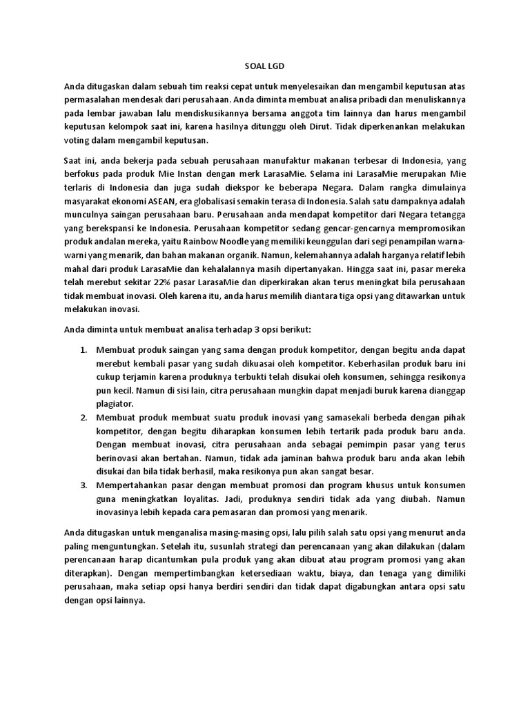 Soal LGD Larasamie | PDF