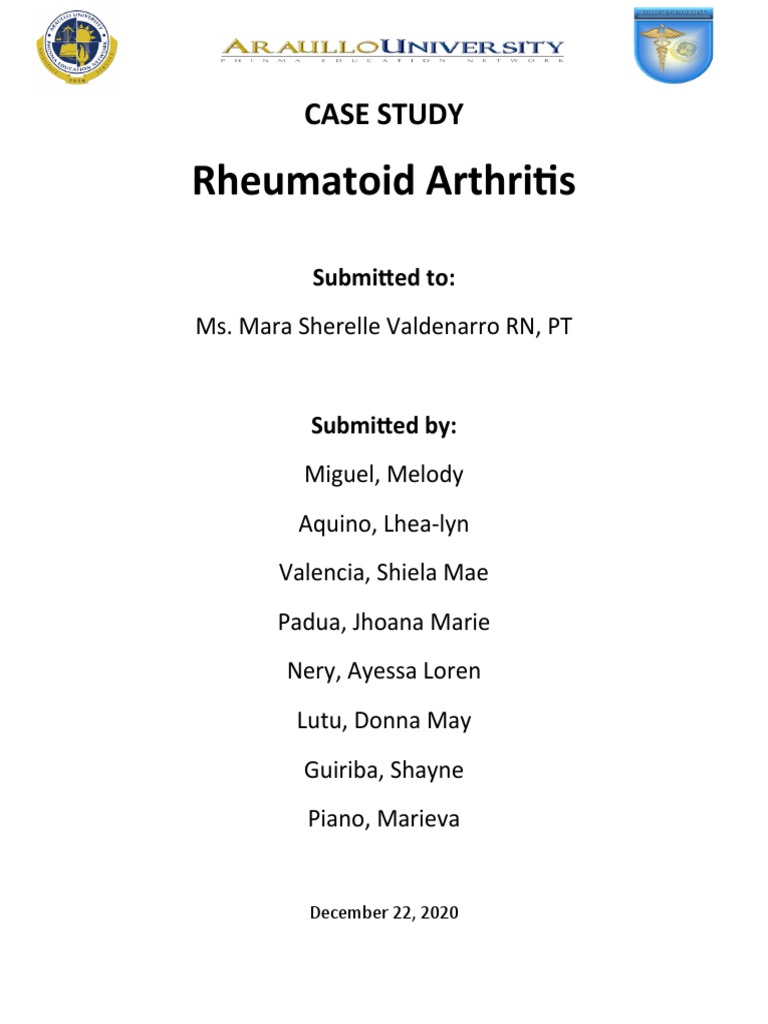 Case Study: Managing Rheumatoid Arthritis | PDF | Rheumatoid Arthritis ...