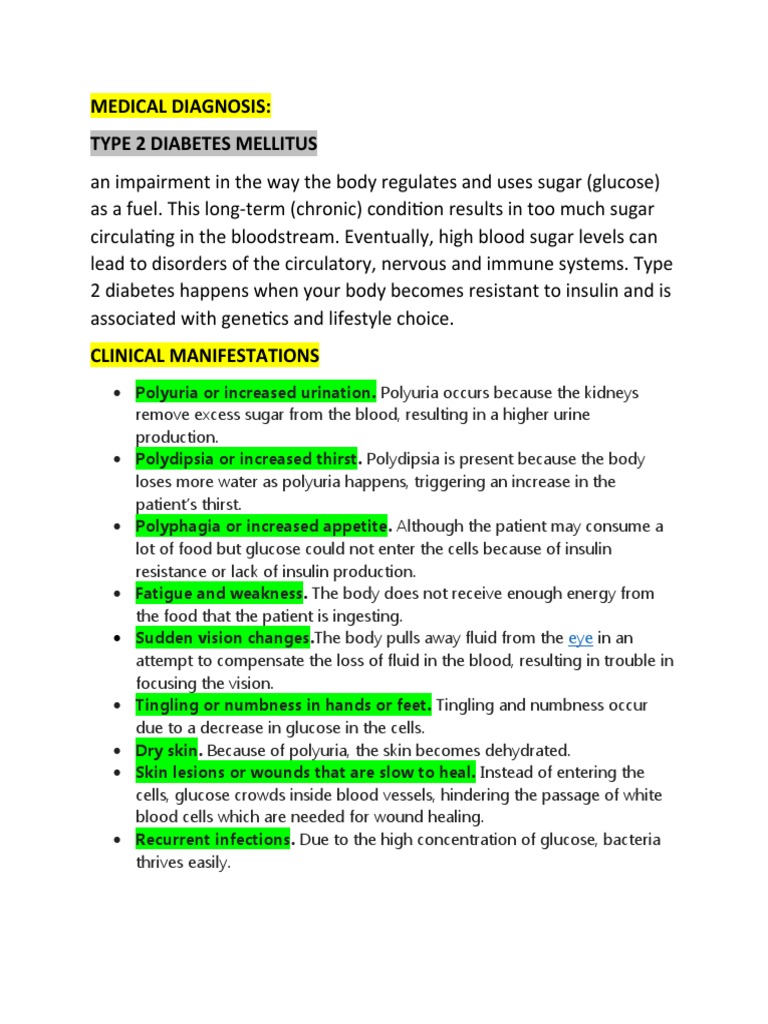 Diabetes Mellitus Type 2 Notes | PDF | Diabetes | Hyperglycemia