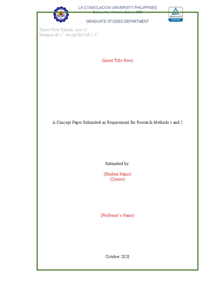 Format Concept Paper Submission JUNE 19 2021 | PDF | Science