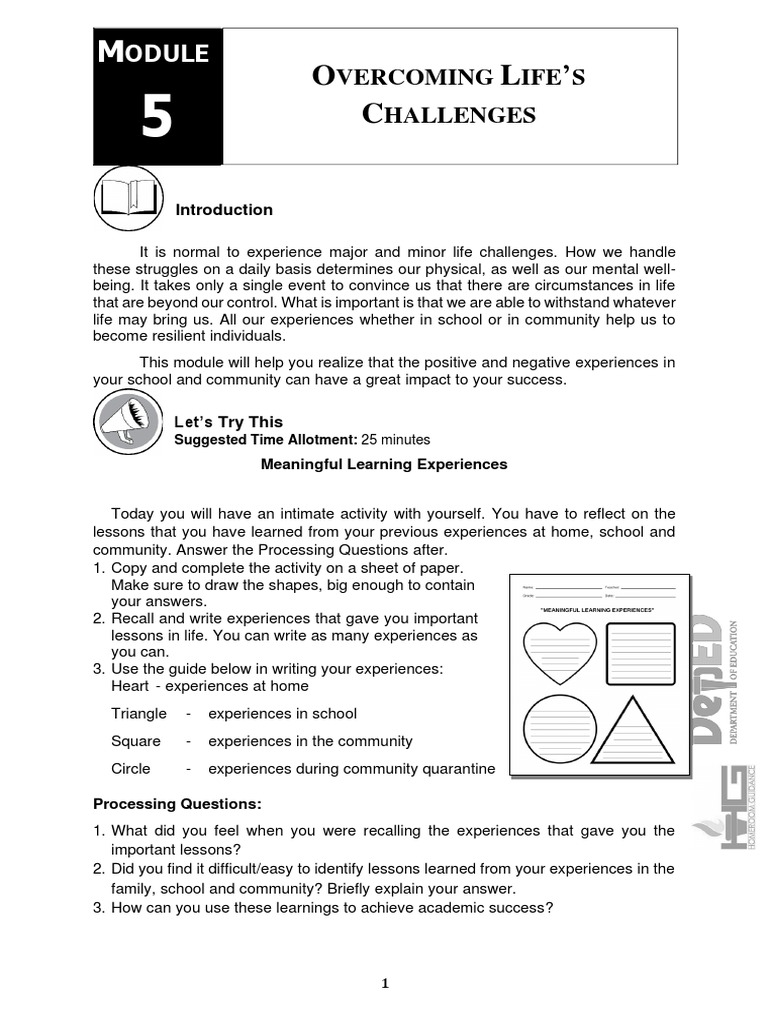 HG-G10 Module 5 RTP | PDF | Thought | Experience