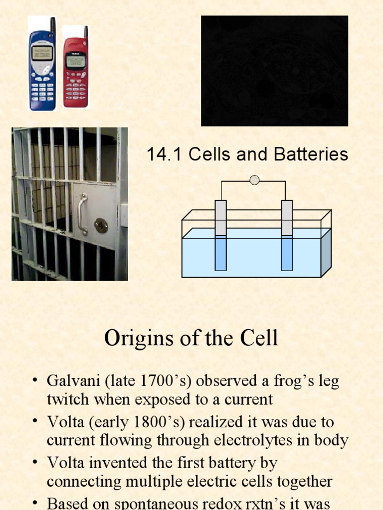 14.1 Cells | PDF | Applied And Interdisciplinary Physics | Electrochemistry
