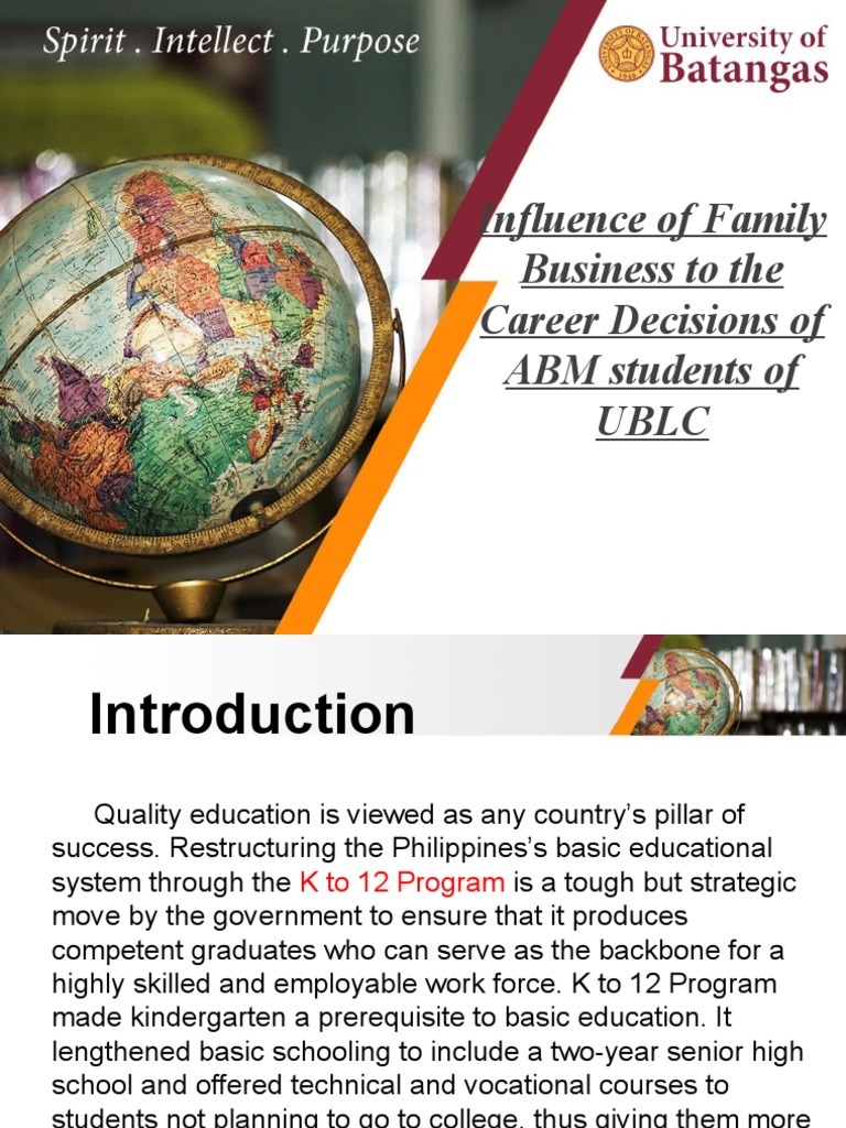 Influence of Family Business To The Career Decisions of ABM Students of ...