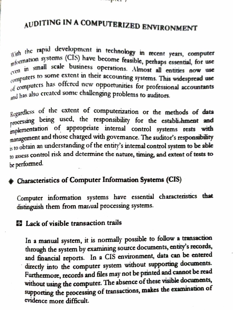 Auditing the Automated Environment: Understanding Internal Controls in Computerized Accounting ...