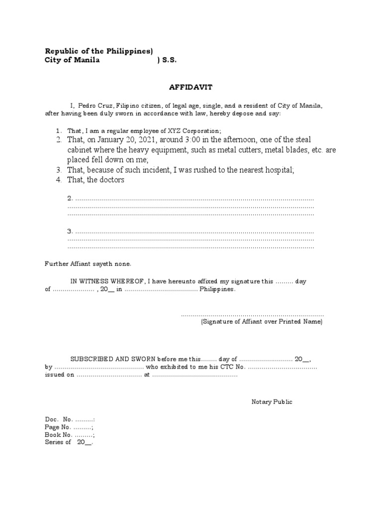 (Legal Forms) Affidavit | PDF | Affidavit | Document