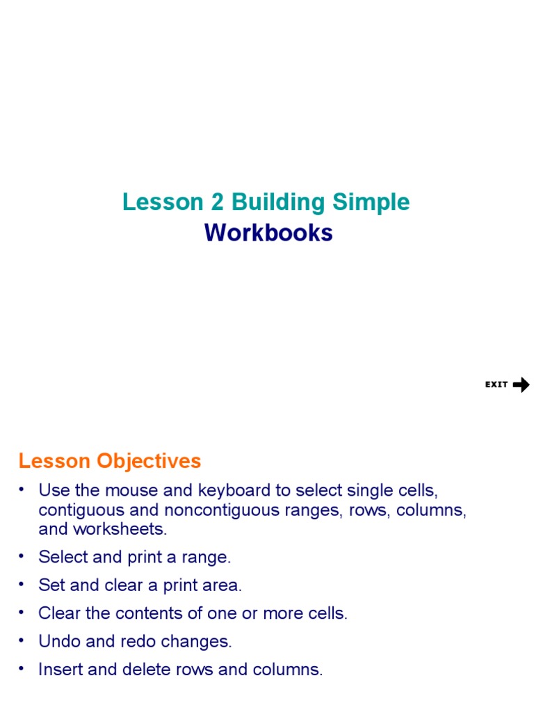 Lesson 2 Building Simple: Workbooks | Download Free PDF | Microsoft ...