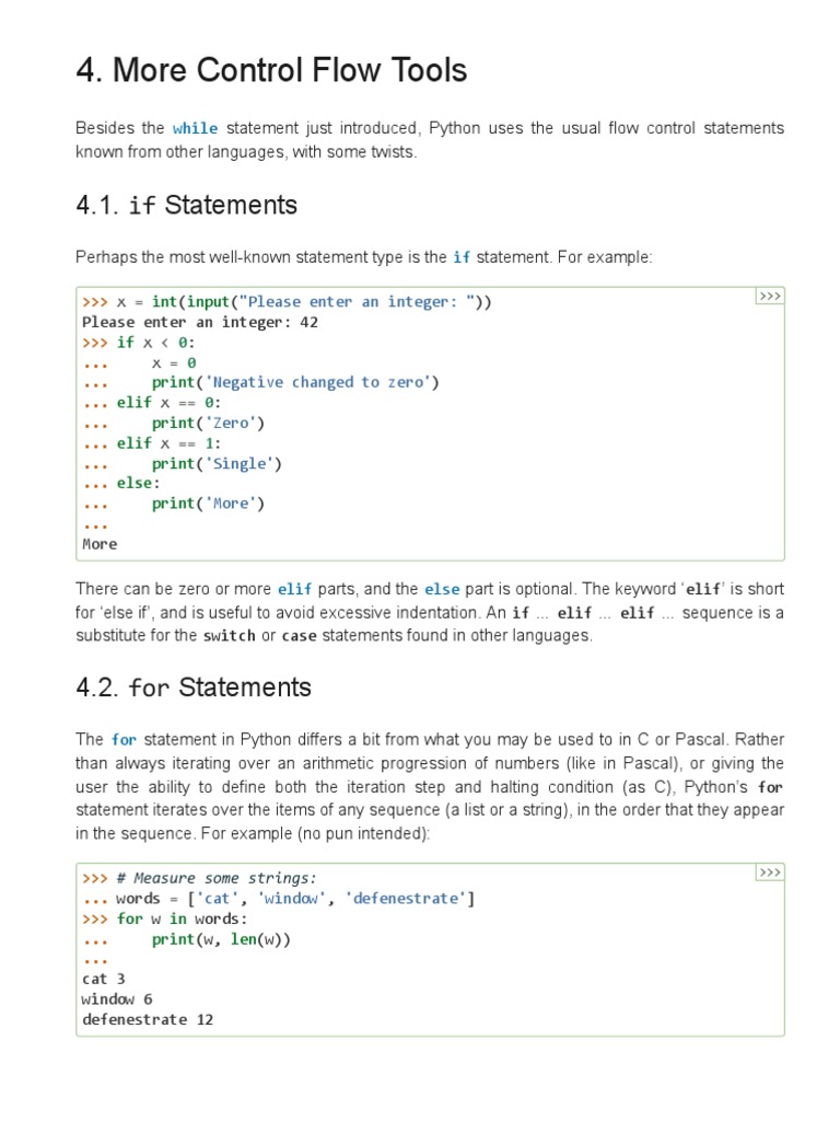 More Control Flow Tools - Python 3.9.5 Documentation | PDF | Parameter ...