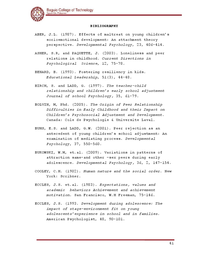 Bibliography, Appendix, Curriculum Vitae 4 | PDF | Adolescence | Psychology