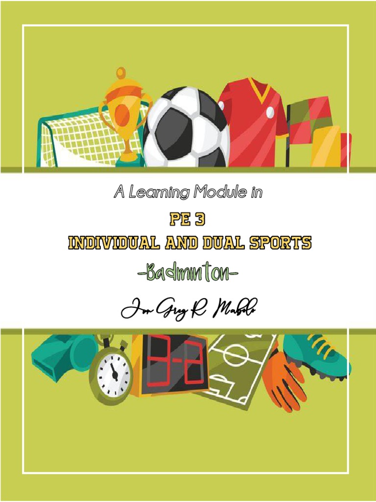 P.E 3 Individual and Dual Sports | PDF | Racquet Sports | Sports