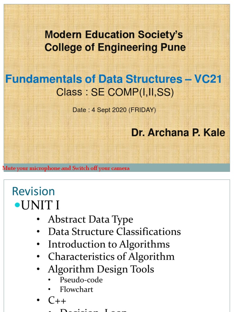 FDS Unit I | PDF | Time Complexity | Integer (Computer Science)
