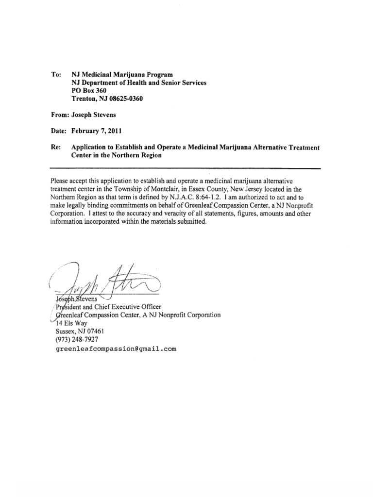 Greenleaf Compassion Center Application Redacted V2 | PDF | Self ...