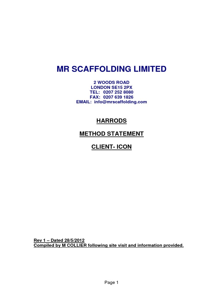 Scaffold Procedure. | PDF | Scaffolding | Manufactured Goods