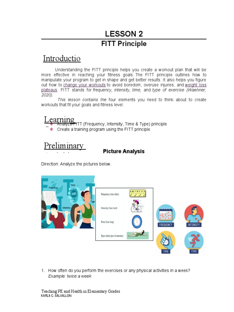 PHE Lesson 2 | PDF | Weight Training | Physical Fitness