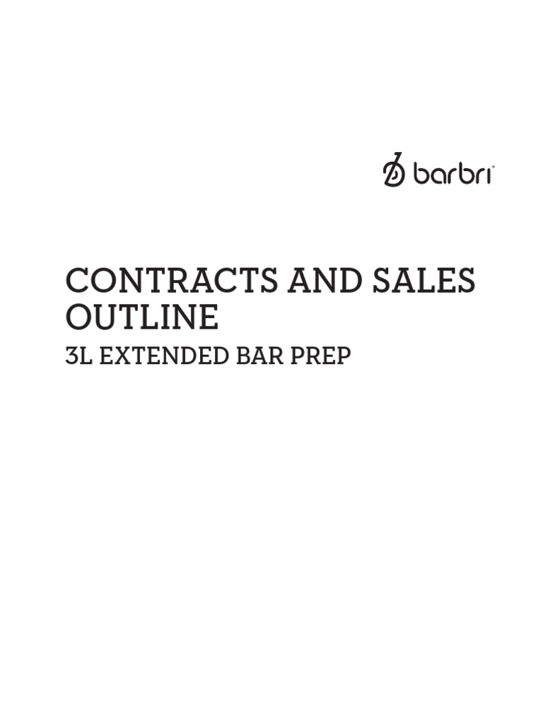Barbri Outline - Contracts | Download Free PDF | Consideration | Offer ...