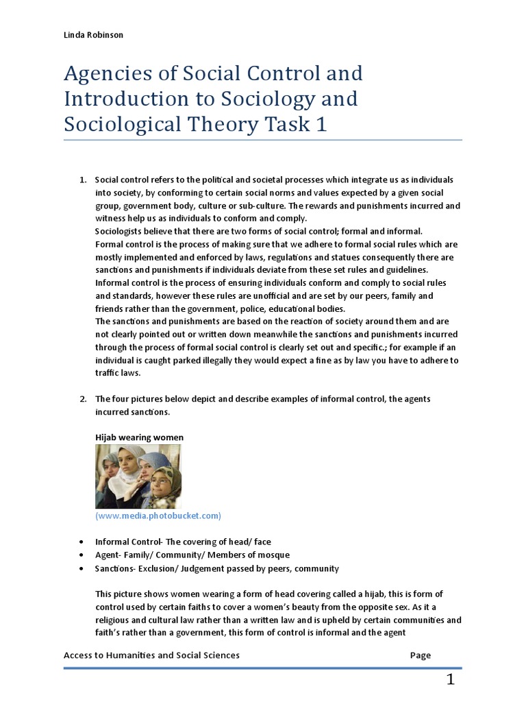 Agencies of Social Control Formal and in | PDF | Socialization | Value ...