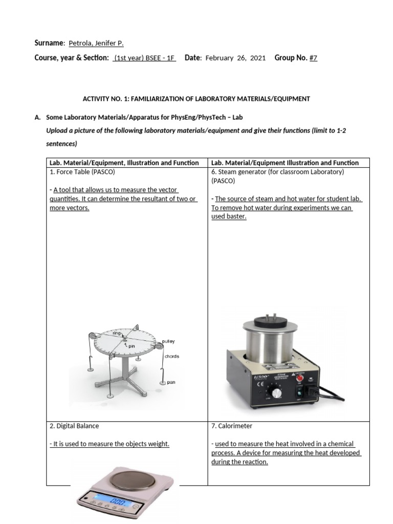 LabSheet1 - Familiarization of Lab Materials | PDF | Observational ...