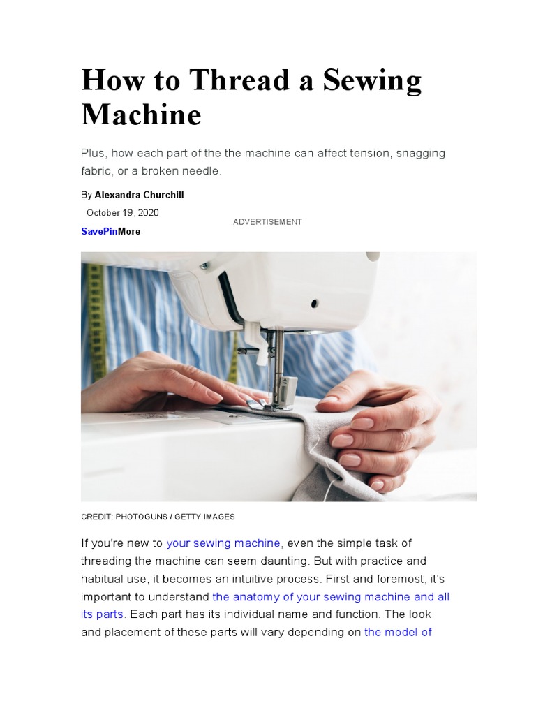 How To Thread A Sewing Machine | PDF | Sewing Machine | Yarn