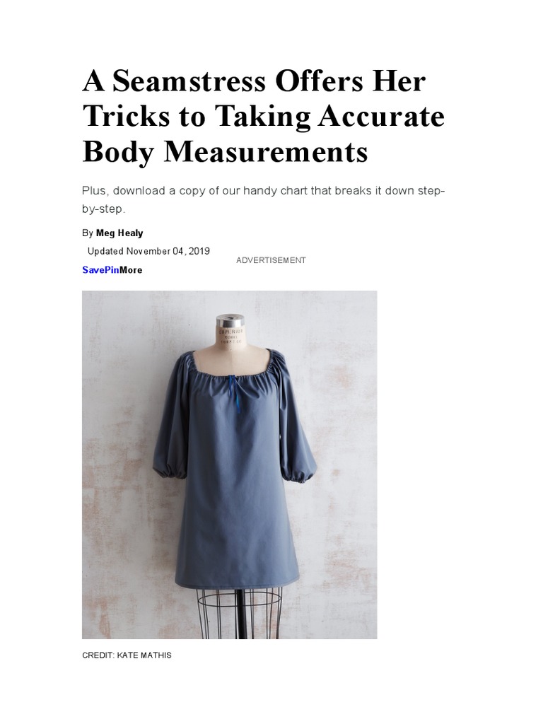 Taking Accurate Body Measurements | PDF | Waist | Clothing