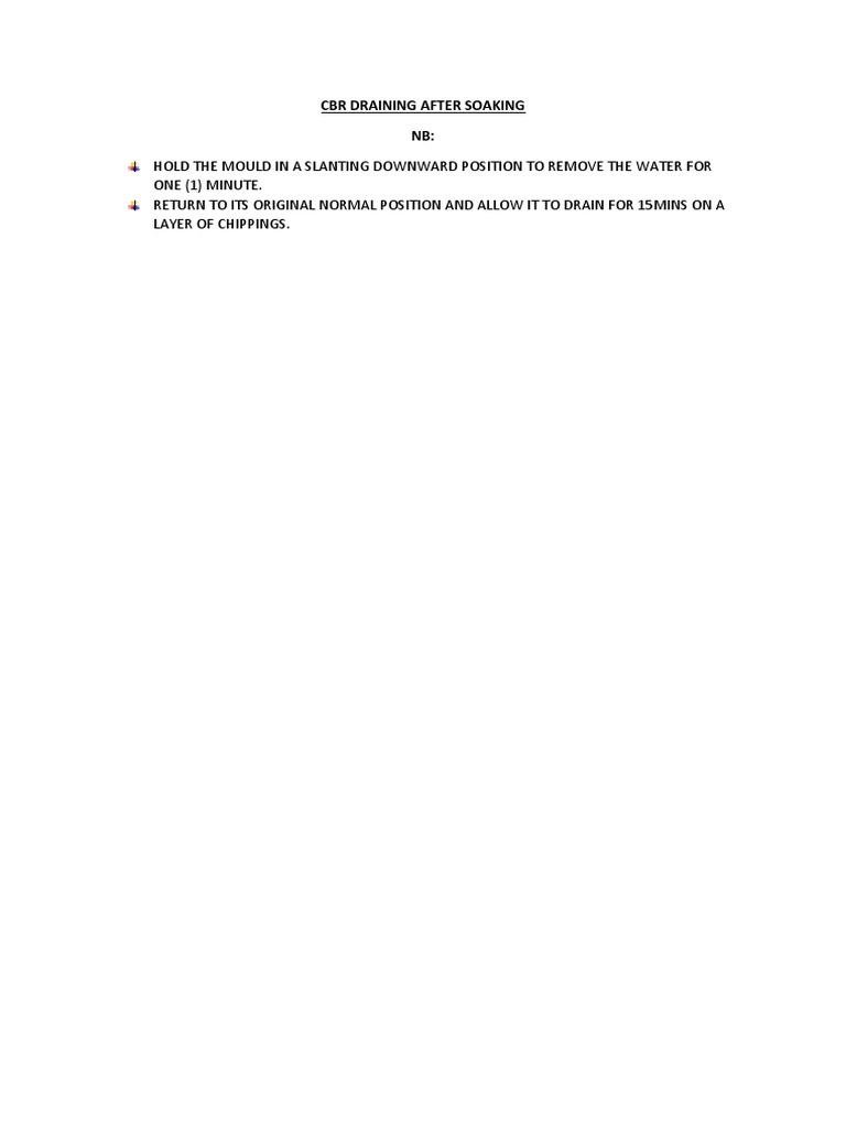 CBR Draining Procedure After Soaking | PDF