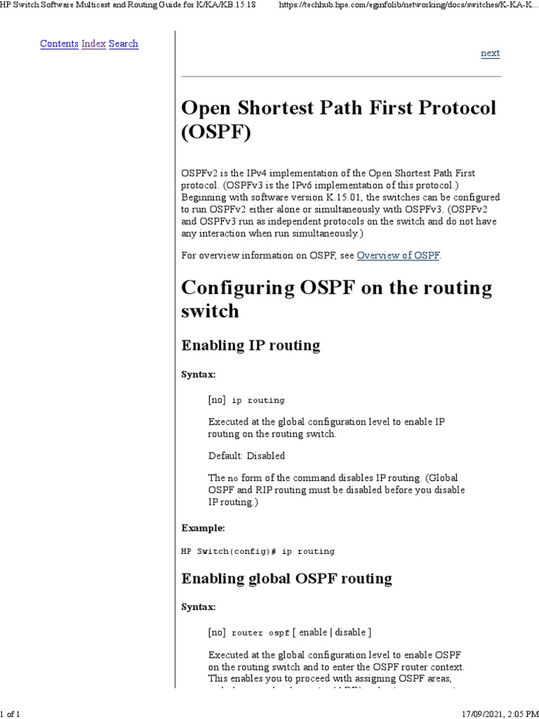 Open Shortest Path First Protocol (OSPF) | PDF | Ip Address | Computer ...