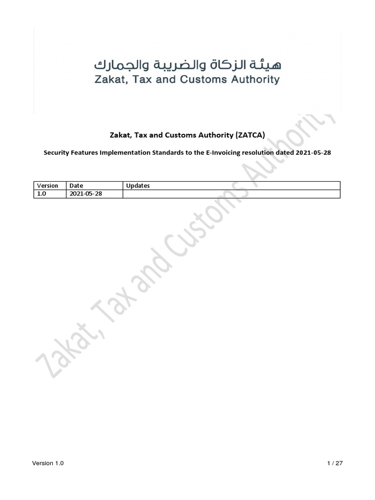 Zakat, Tax and Customs Authority (ZATCA) | PDF | Public Key ...