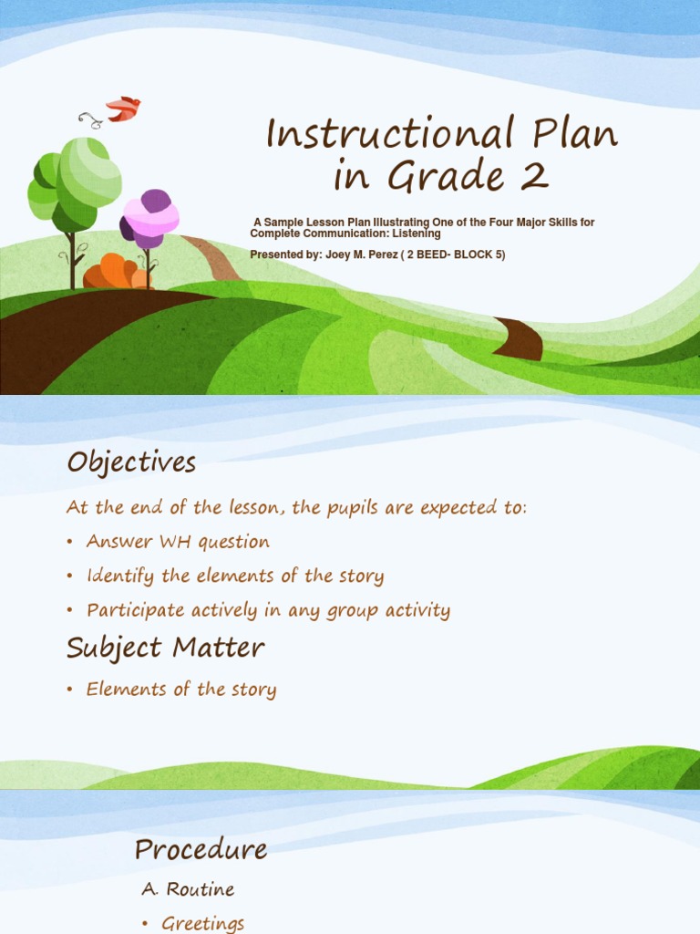 Grade 2 Listening Lesson Plan | PDF | Cognition | Teachers