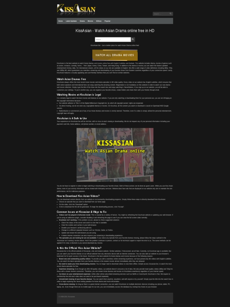 Kissasian - Watch Asian Drama Online Free in HD | PDF | Download | Websites