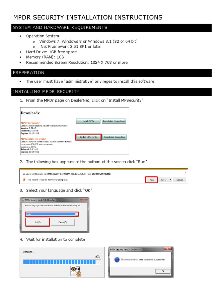 MPDR Security Installation Instructions | PDF