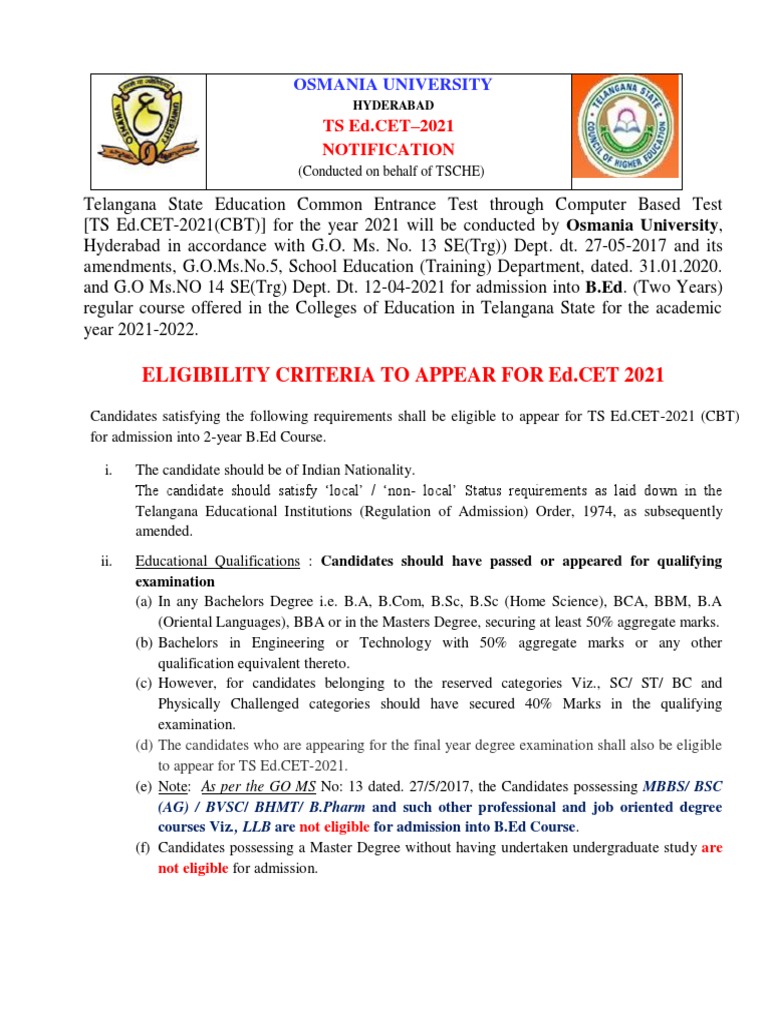 Detailed Notification 2021 | PDF | Academic Degree | University And ...