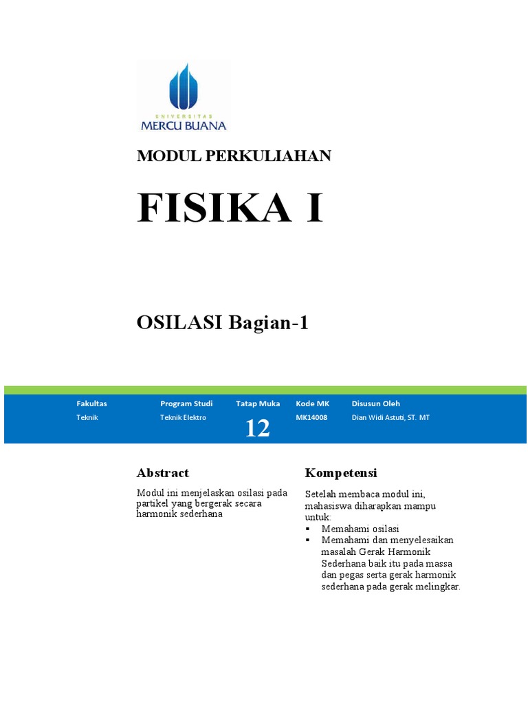 Osilasi Harmonik Sederhana | PDF