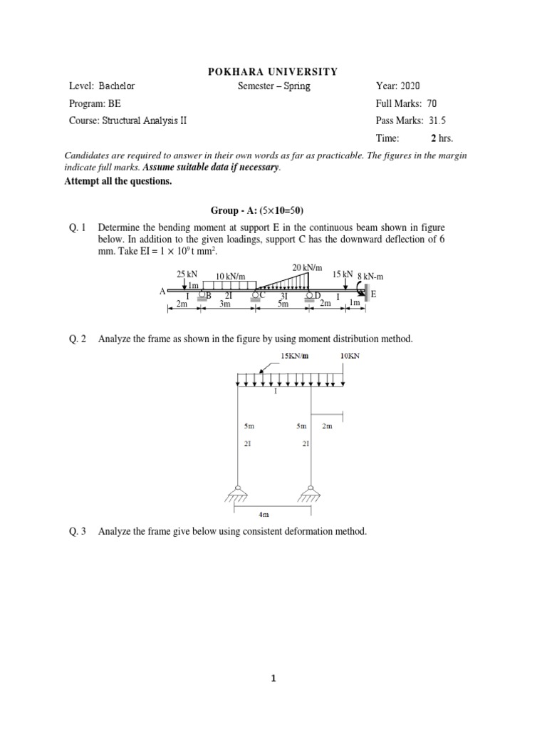 Structural Analysis II | PDF | Beam (Structure) | Bending