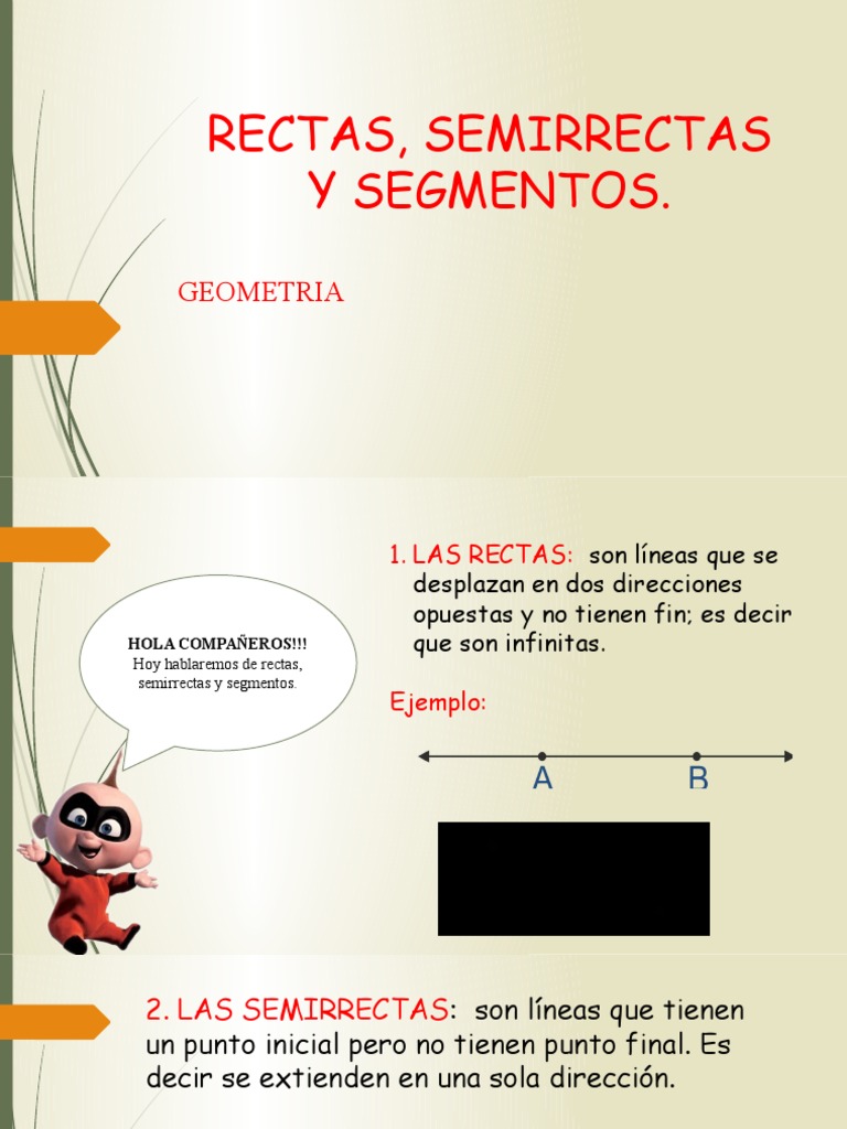 RECTAS, SEMIRRECTAS Y SEGMENTOS 2° y 3° | PDF