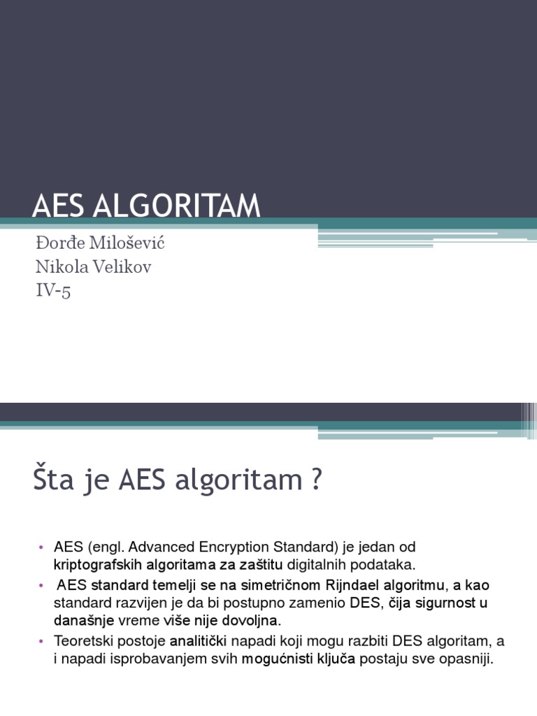 Aes Algoritam | PDF