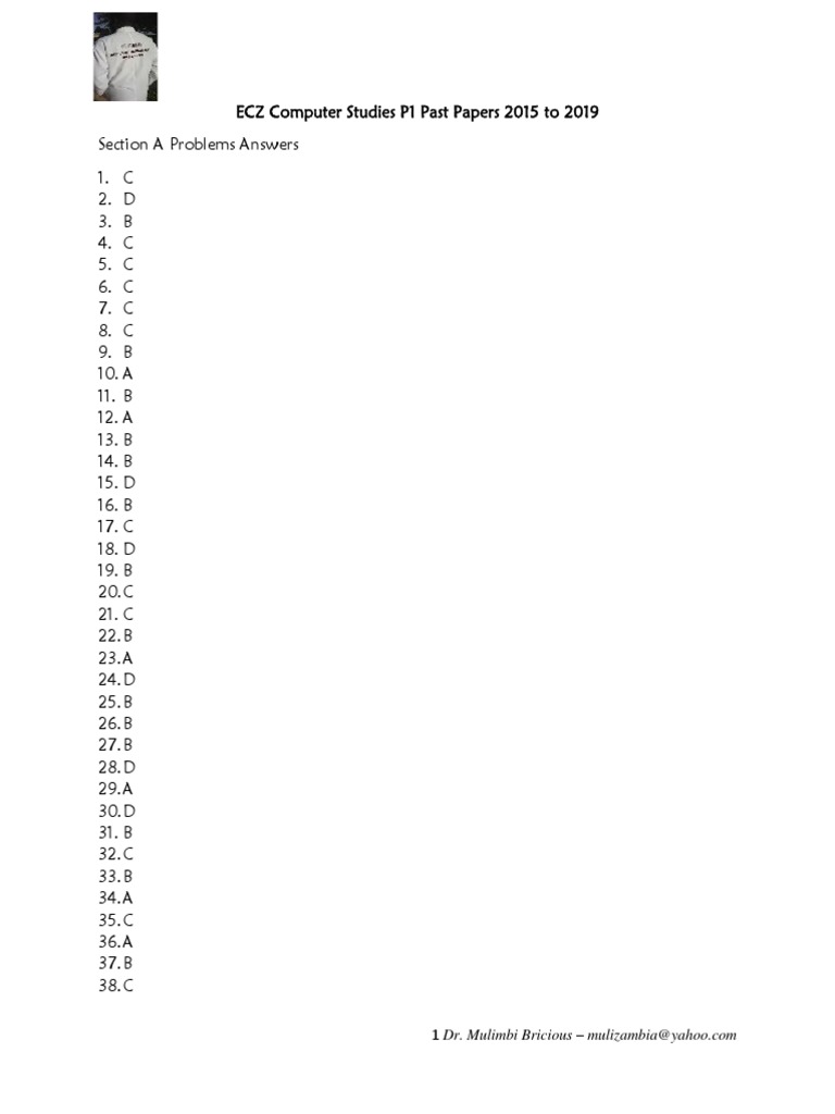 Grade 9 Computer Studies Past Papers | PDF | Computer Network ...