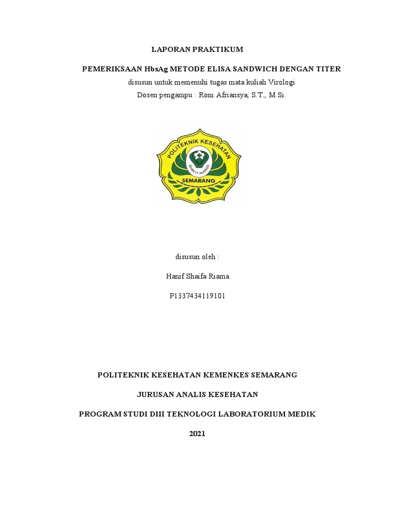 HbsAg Metode Elisa Dengan Titer | PDF