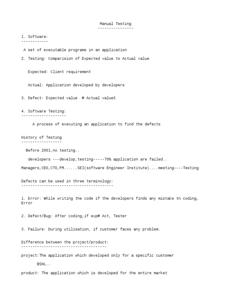 Manual Notes 1 | PDF
