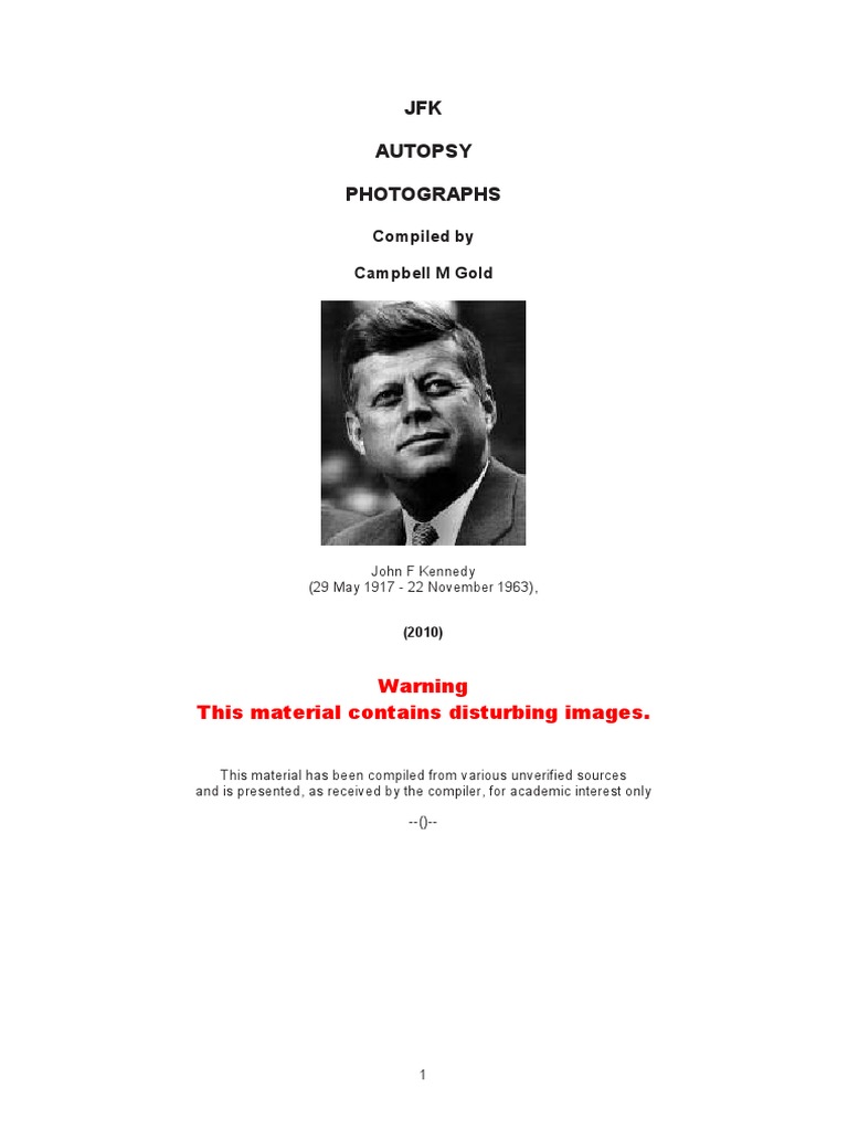 JFK Autopsy Photo | PDF | Assassination Of John F. Kennedy | John F ...