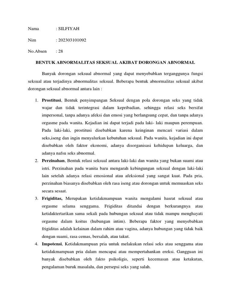 Abnormalitas Seksual dan Penyebabnya | PDF