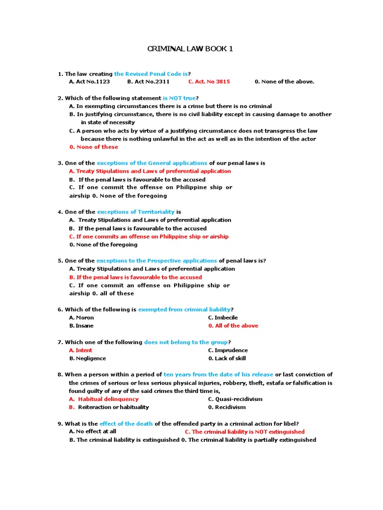 Criminal Law Book 1 NEW | PDF | Criminal Law | Crimes