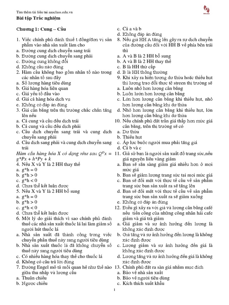 (123doc) - Kinh-Te-Vi-Mo-Bai-Tap-Trac-Nghiem | PDF