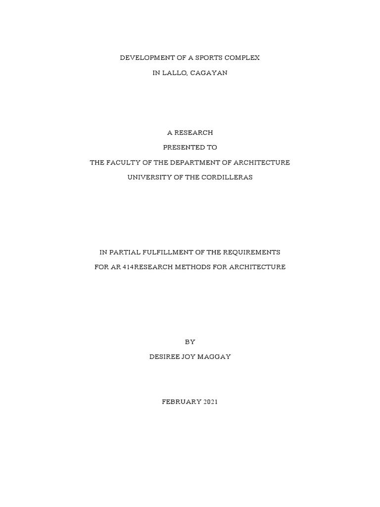 Development of A Sports Complex | PDF | Parks | Sports