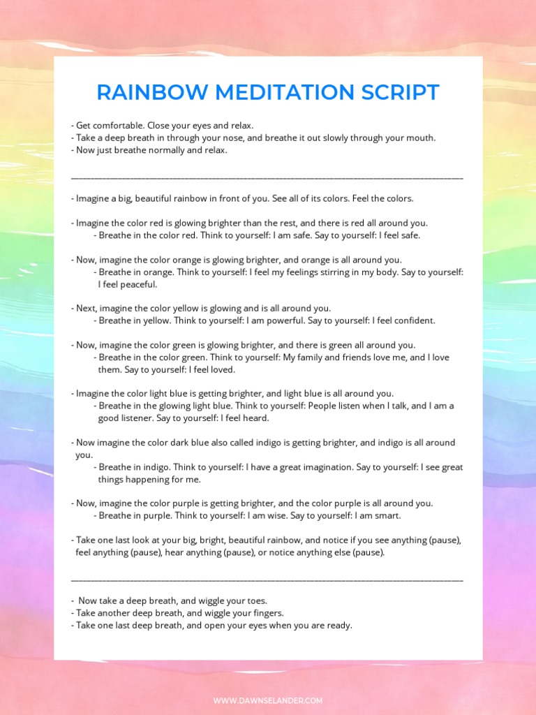 Rainbow Meditation Script | PDF | Color