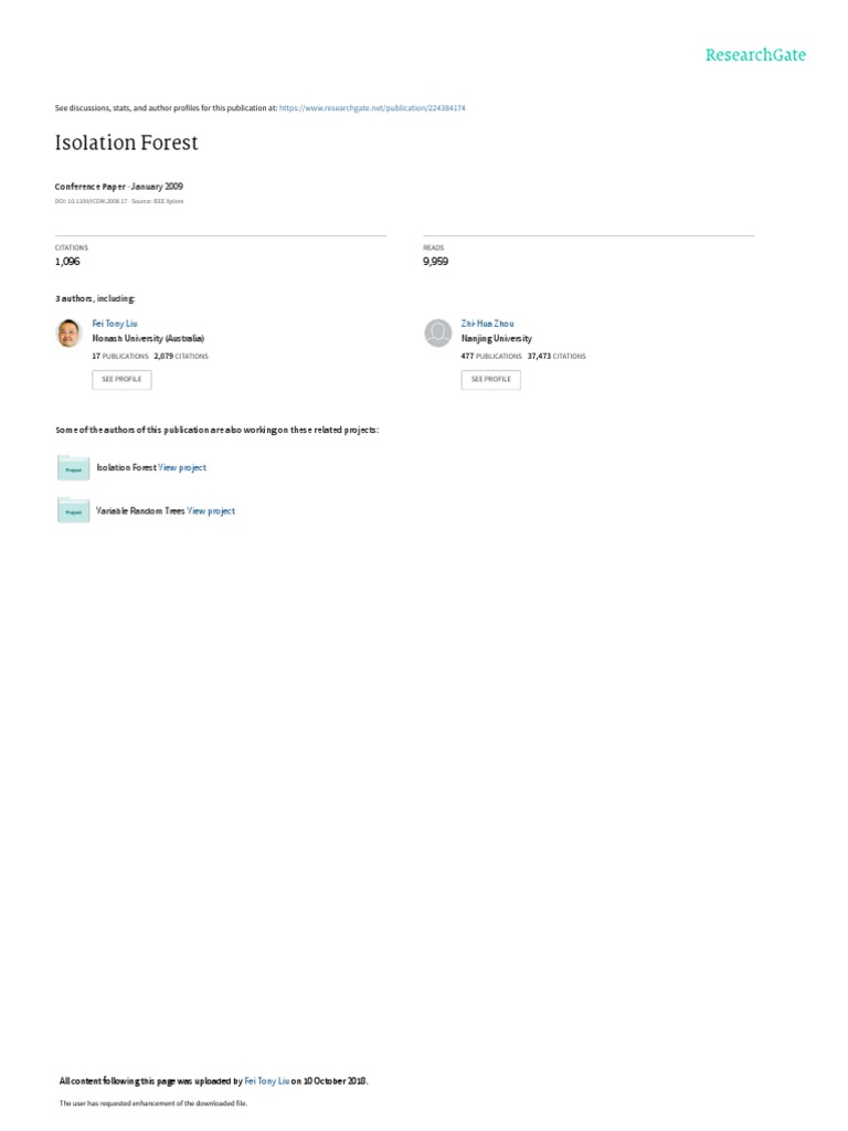 Isolation Forest | PDF | Receiver Operating Characteristic | Time ...