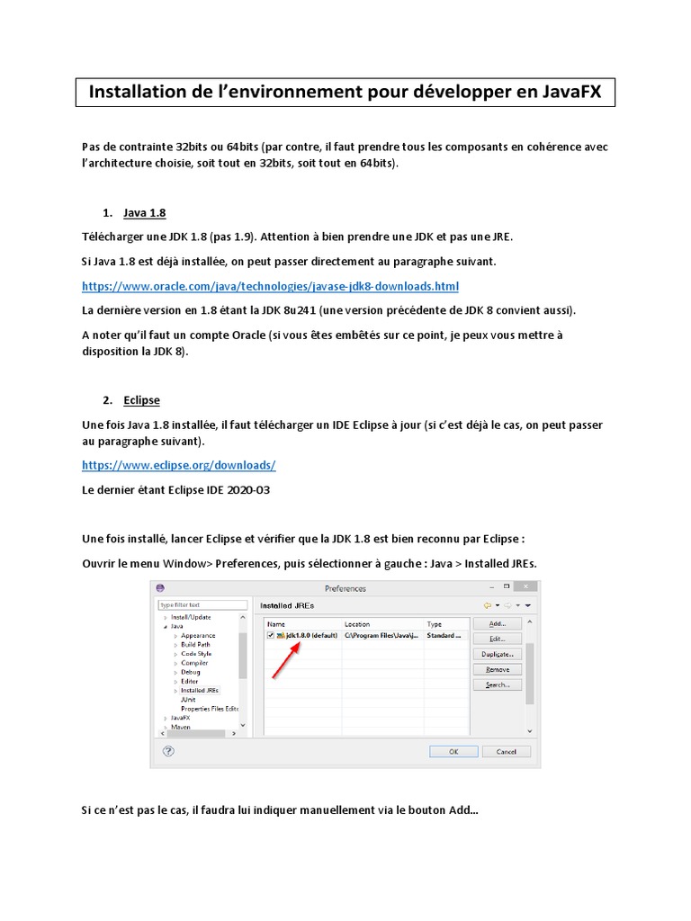 Installer JavaFX avec Eclipse | PDF | Java (Langage de programmation ...