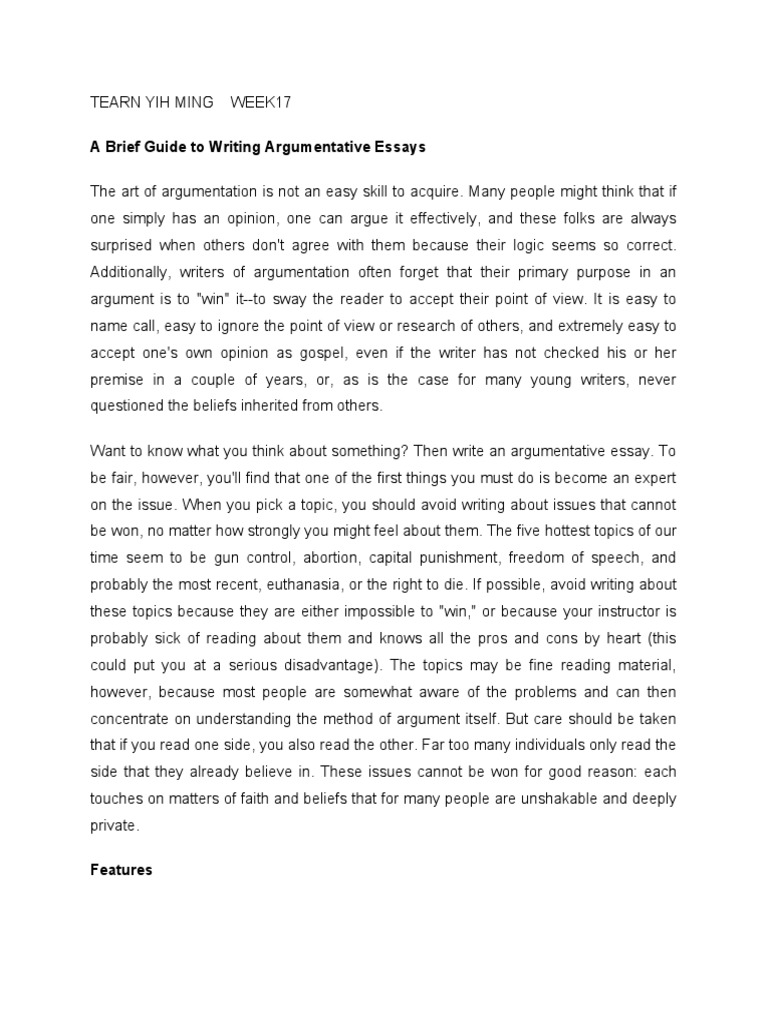 Guide to Writing Argumentative Essays | PDF | Essays | Books