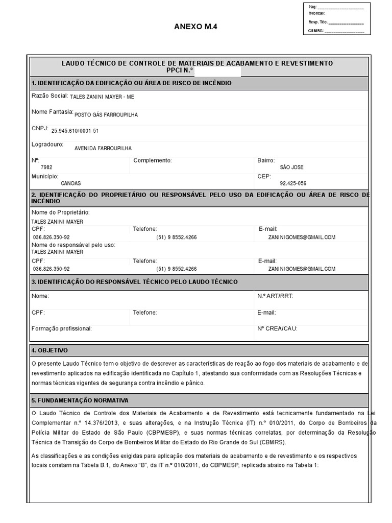 Anexo M4 - LAUDO CMAR | PDF