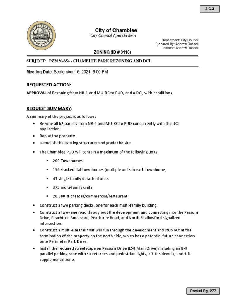 Chamblee Park | PDF | Zoning | Street