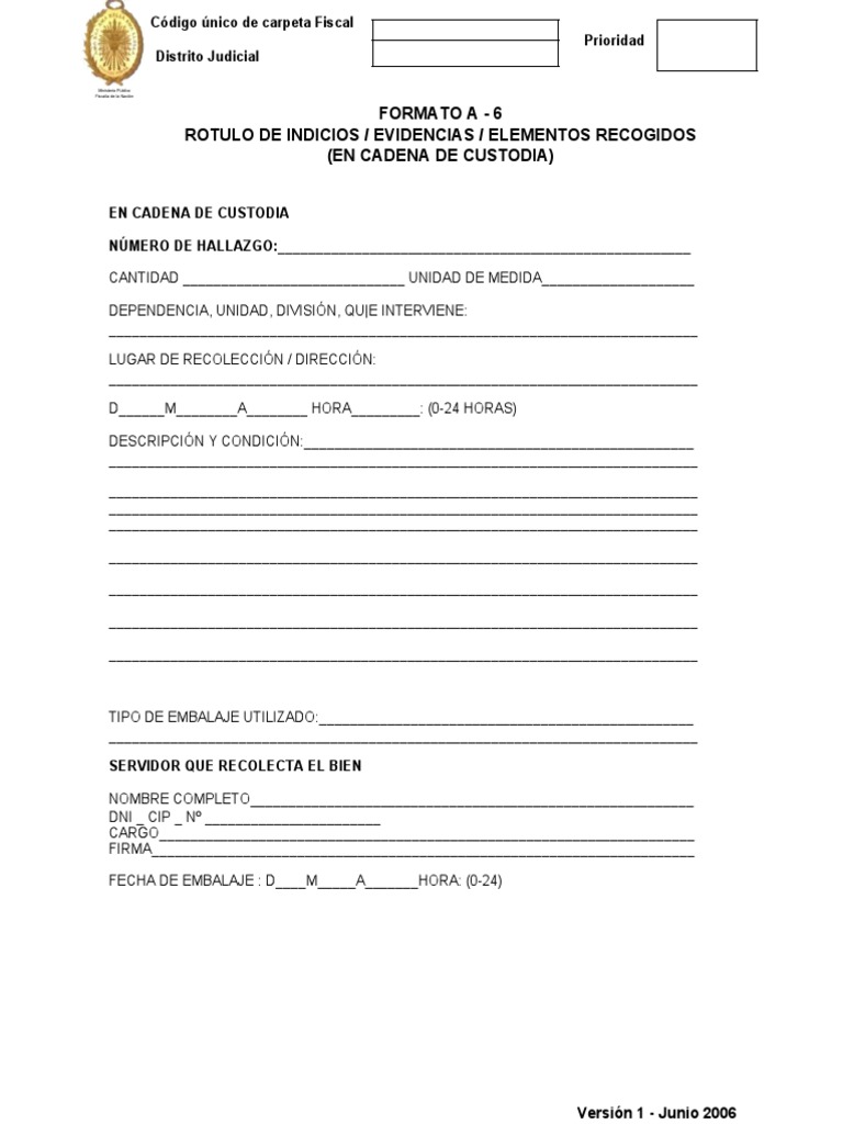 Rotulo y Cadena de Custodia | PDF | Derecho penal