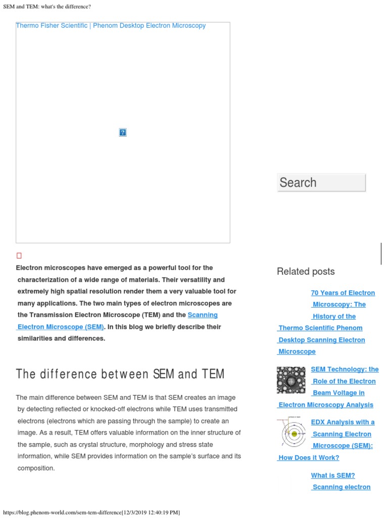 SEM and TEM Whats The Difference | PDF | Scanning Electron Microscope ...