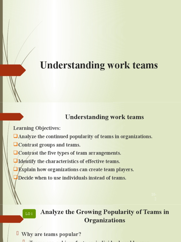 Chapter 05 Understanding Work Teams | PDF | Leadership | Goal